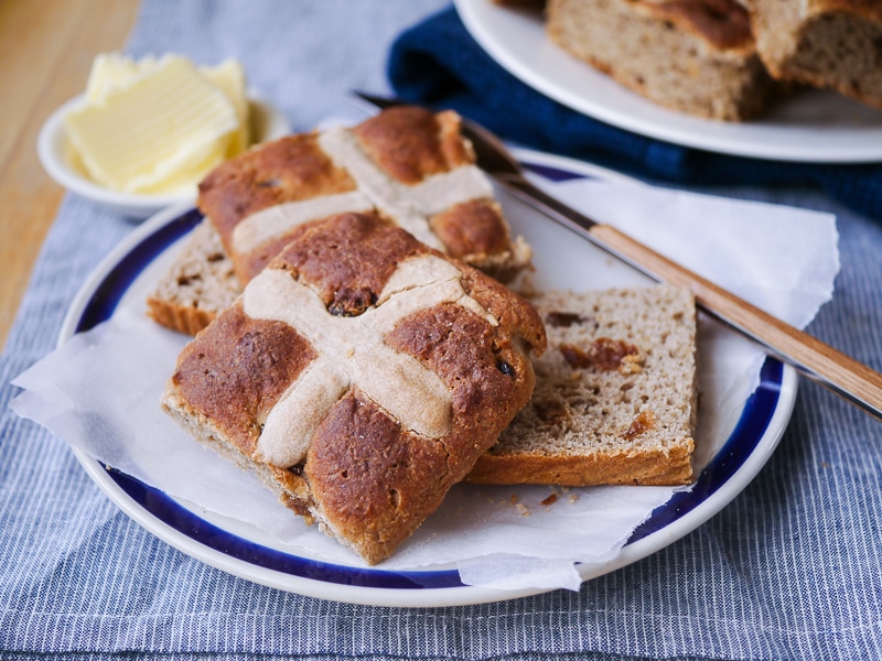 Gluten-free Buckwheat Hot Cross Buns - Nourish Everyday