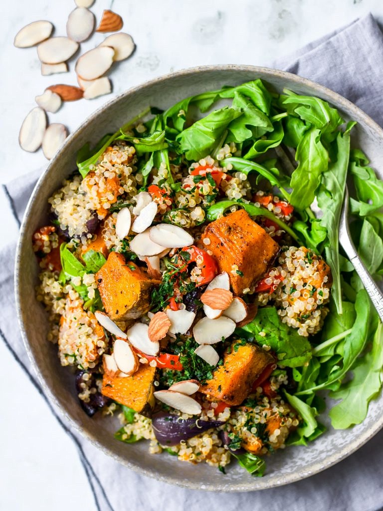 Honey Roast Pumpkin Quinoa Salad - Nourish Everyday