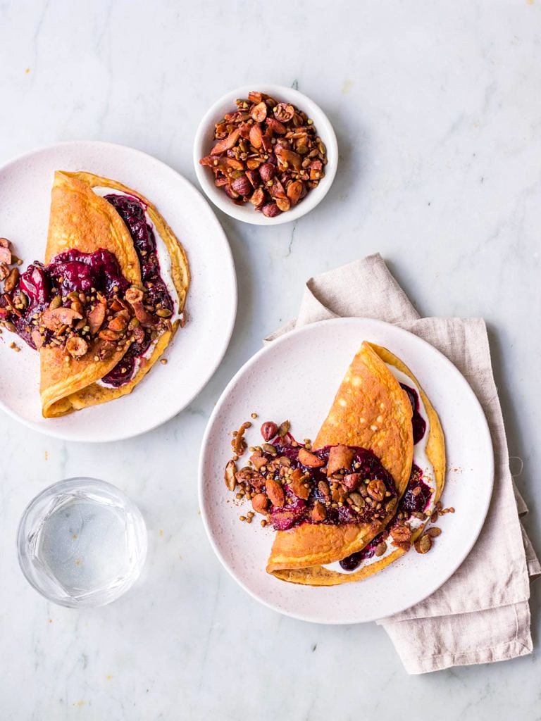 Sweet Cinnamon Omelette with Berries - Nourish Everyday