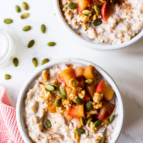 Cinnamon Apple Pie Porridge - Nourish Everyday
